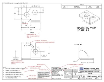 creating drawings for stamped metal parts or sheet metal